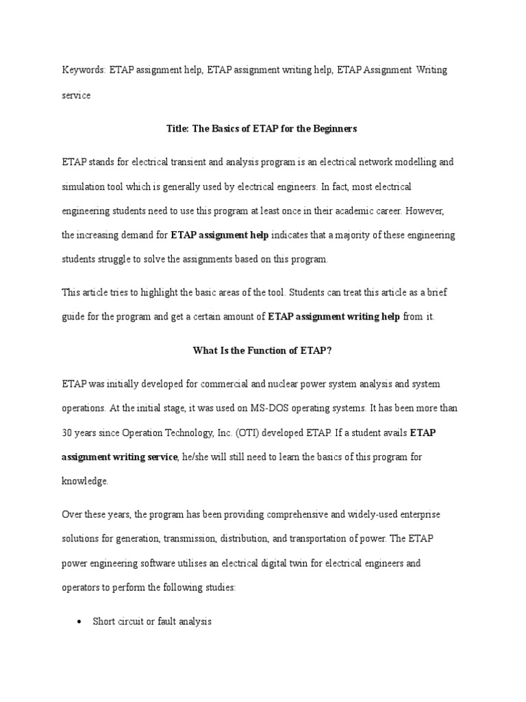 The Basics of ETAP For The Beginners | PDF | Energy Technology | Force