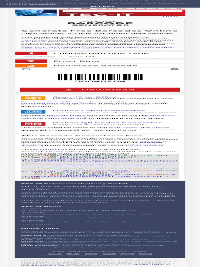 Free Online Barcode Generator Create Barcodes For Free! | PDF | Barcode ...