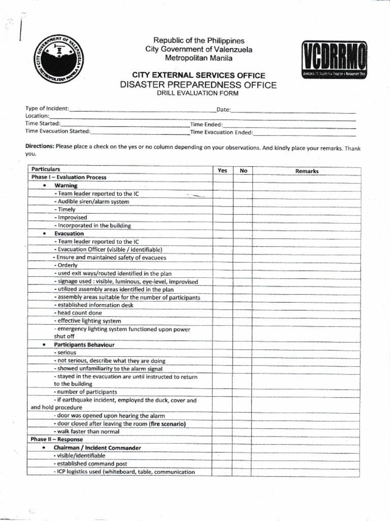 Earthquake Evaluation Form 1 PDF | PDF | Emergency Evacuation | Prevention