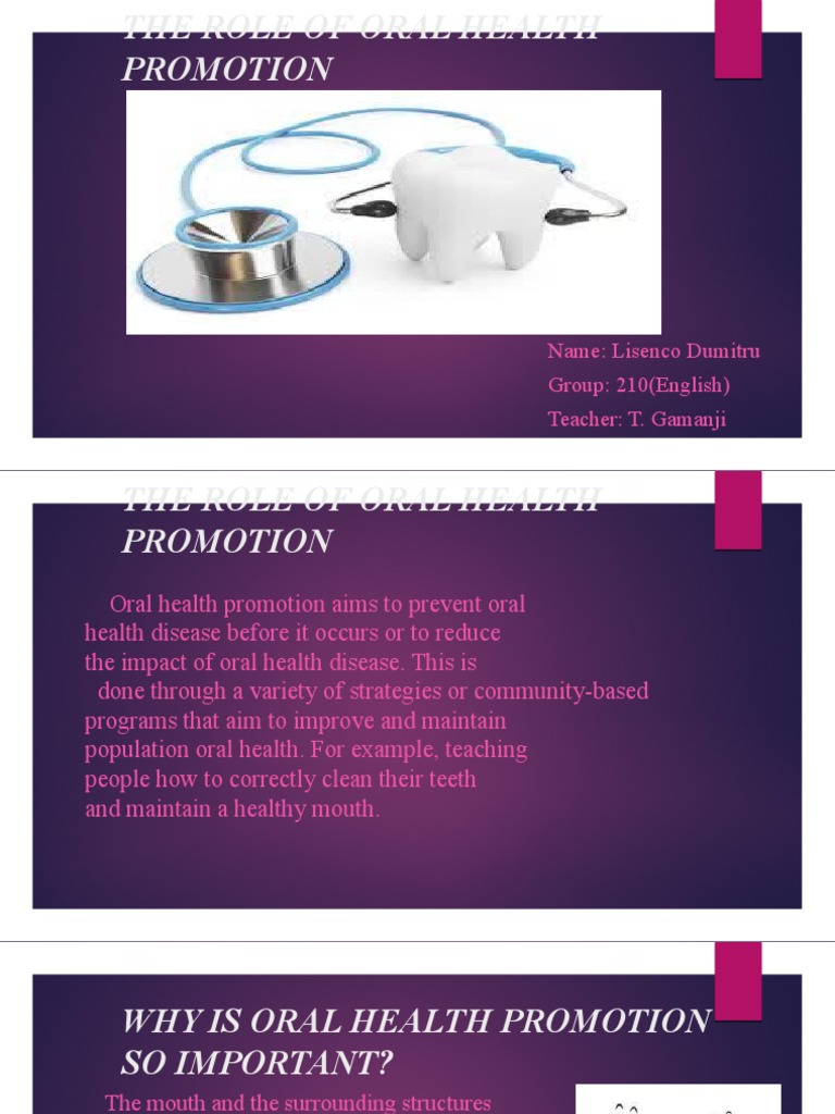The Role of Oral Health Promotion | PDF