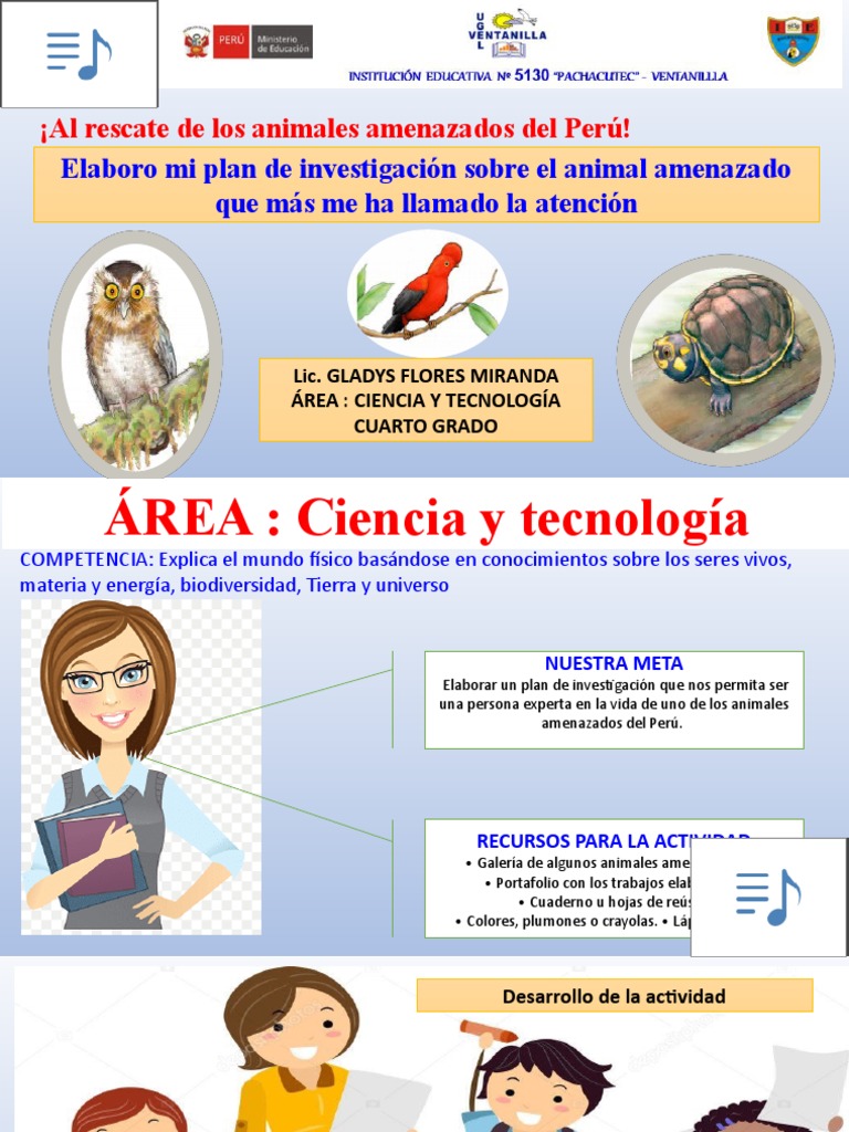 Plan de investigación sobre un animal amenazado del Perú | PDF