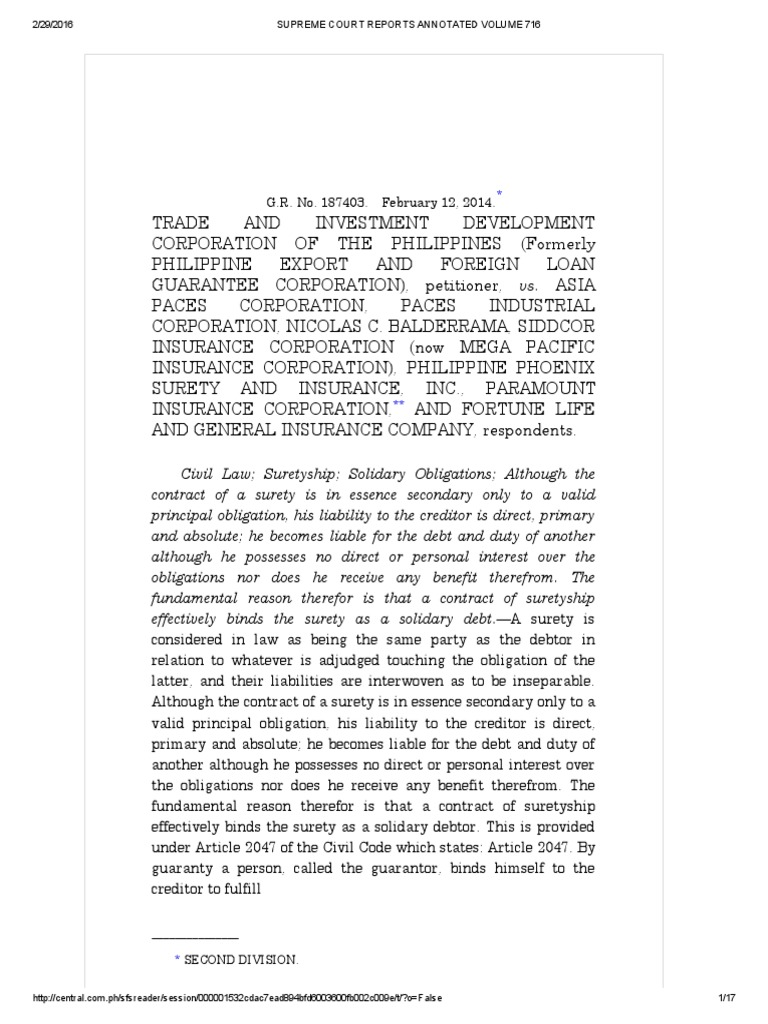 Suretyship and Guaranty in Civil Law | PDF | Guarantee | Surety