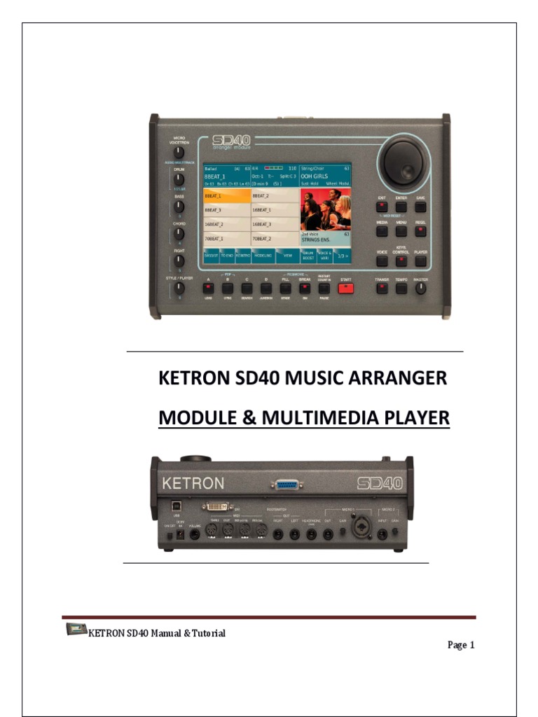 KETRON SD40 Manual & Tutorial Guide | PDF | Piano | Harmony