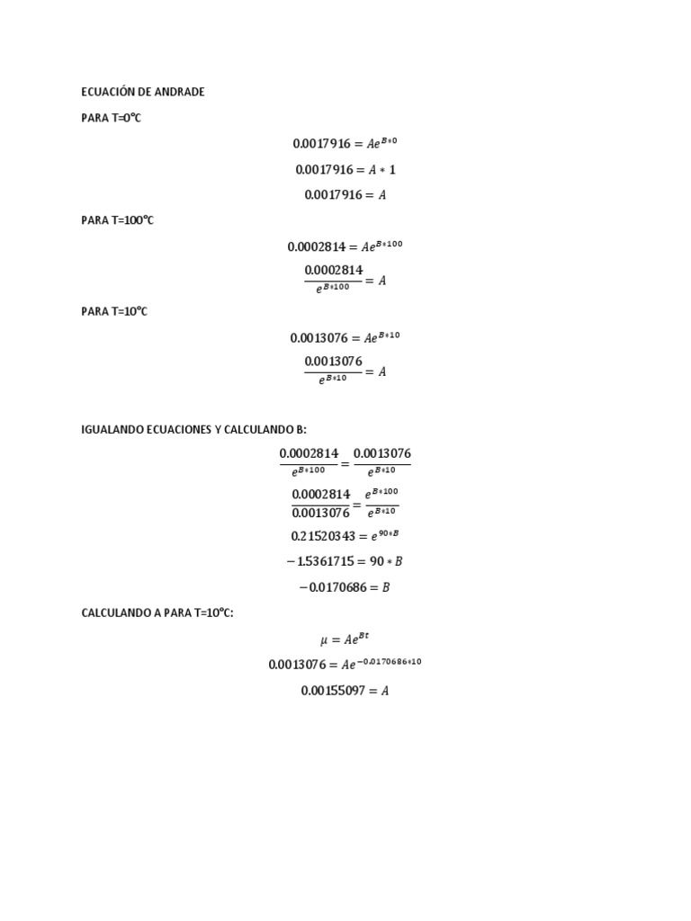 Ecuación de Andrade | PDF