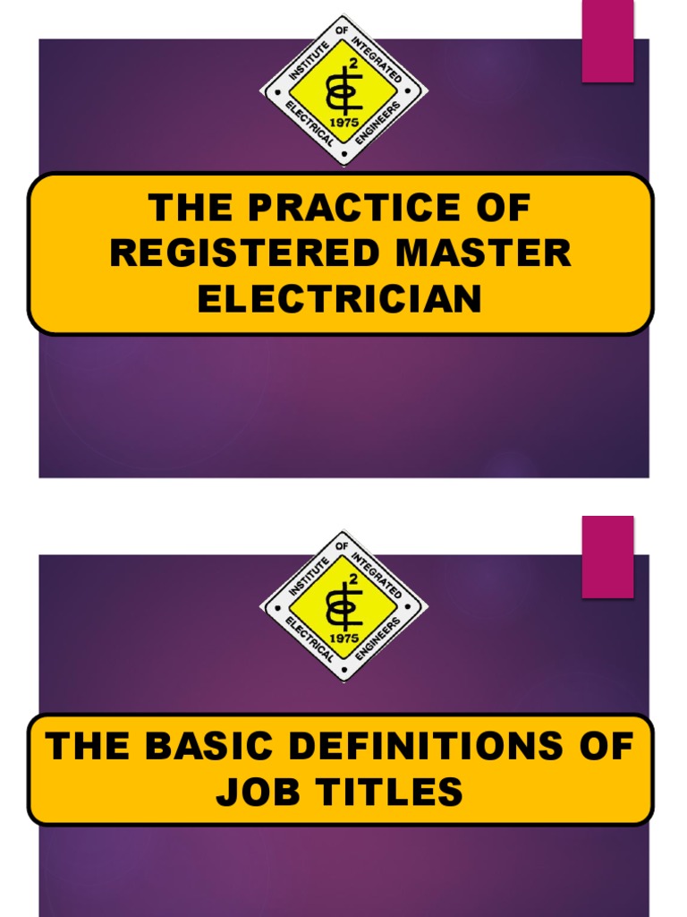 The Practice of Registered Master Electrician | PDF | Electrician ...