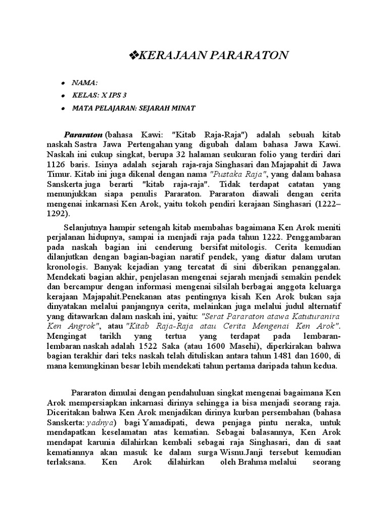Kerajaan Pararaton | PDF