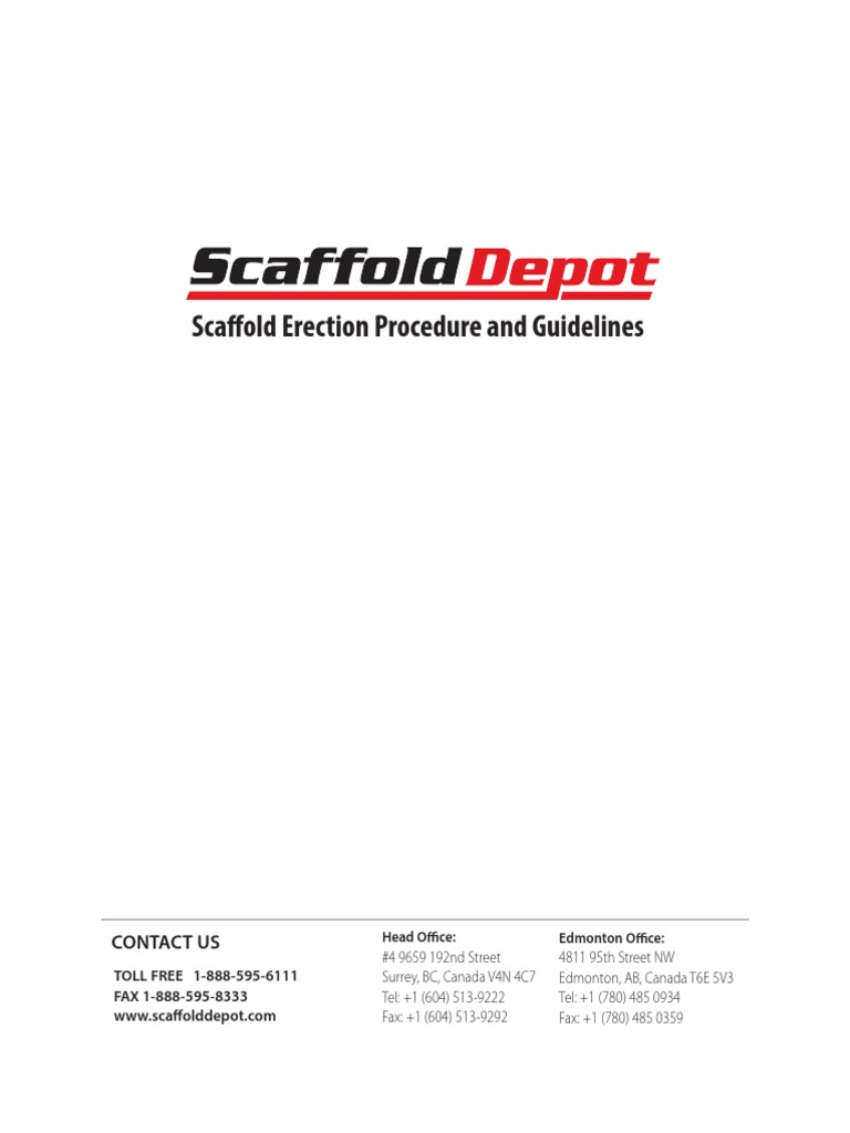 Scaffold Erection Procedure Guidelines | PDF | Scaffolding | Equipment