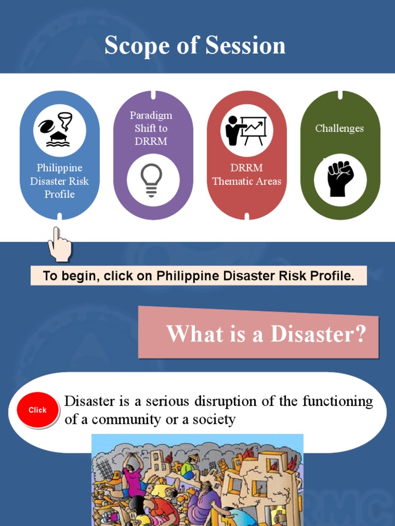 Scope of Session: To Begin, Click On Philippine Disaster Risk Profile ...