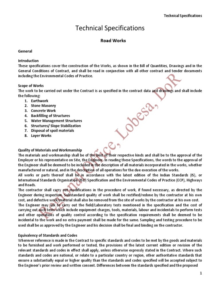 A Comprehensive Guide to Road Construction Technical Specifications ...
