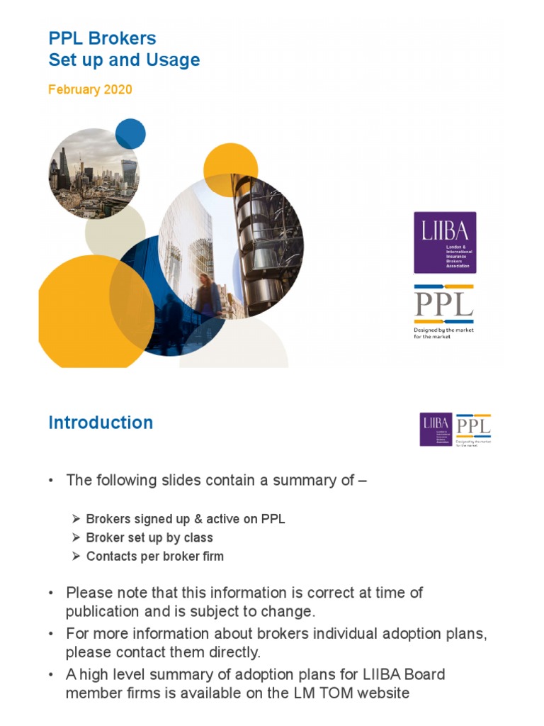 PPL Brokers Set Up and Usage: February 2020 | Download Free PDF ...