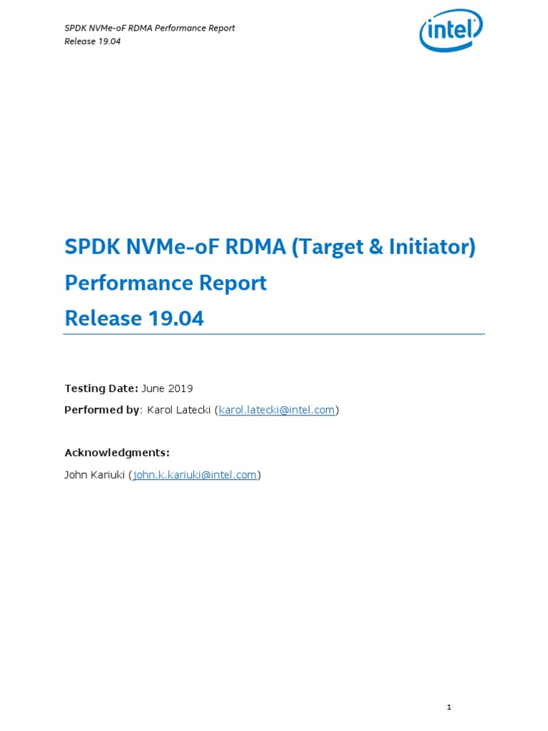 SPDK 19.04 NVMeOF RDMA Benchmark Report-2 | PDF | Network Interface ...