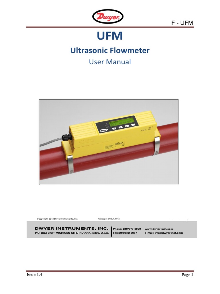 Ultrasonic Flowmeter: User Manual | PDF | Flow Measurement | Menu ...