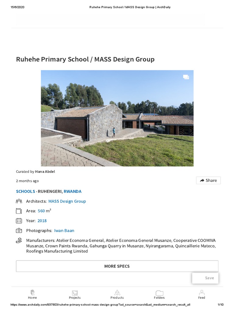 Ruhehe Primary School / MASS Design Group: Ruhengeri | PDF | Classroom ...