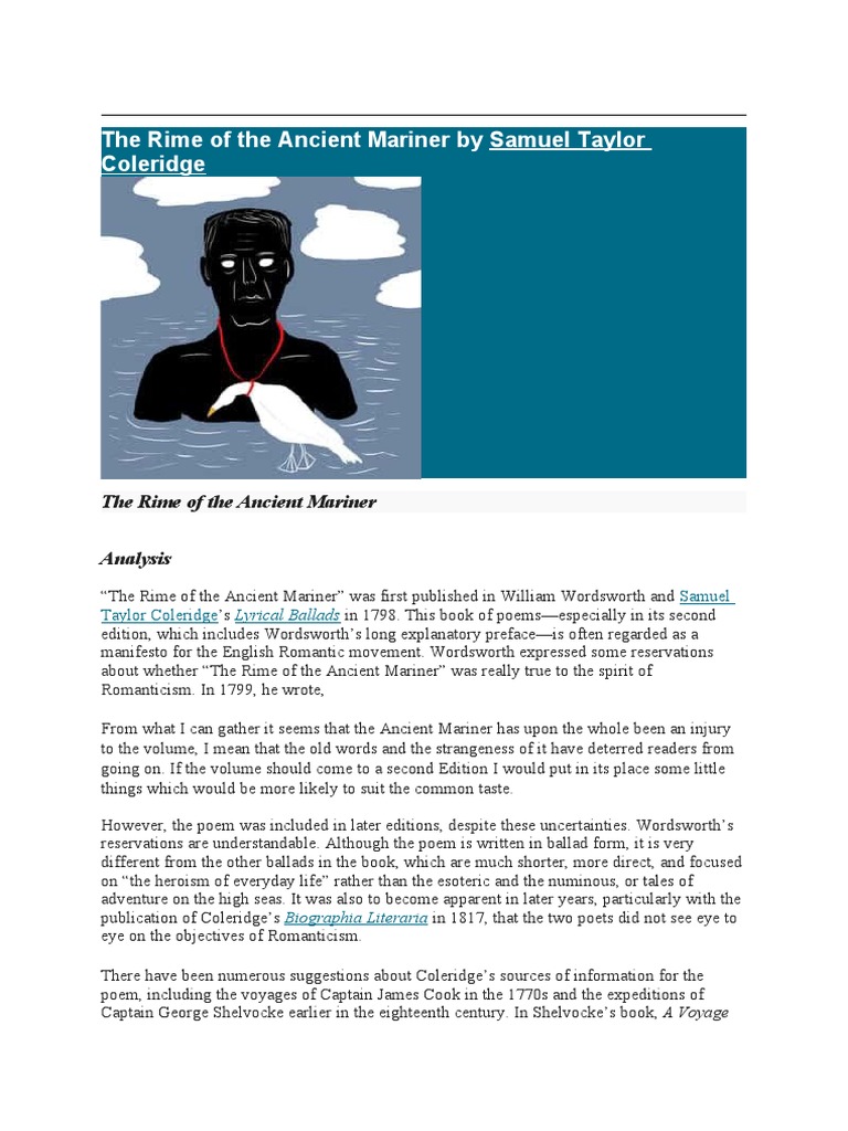 The Rime of The Ancient Mariner by Samuel Taylor Coleridge | PDF ...
