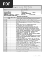 Generator Weekly Check List | PDF