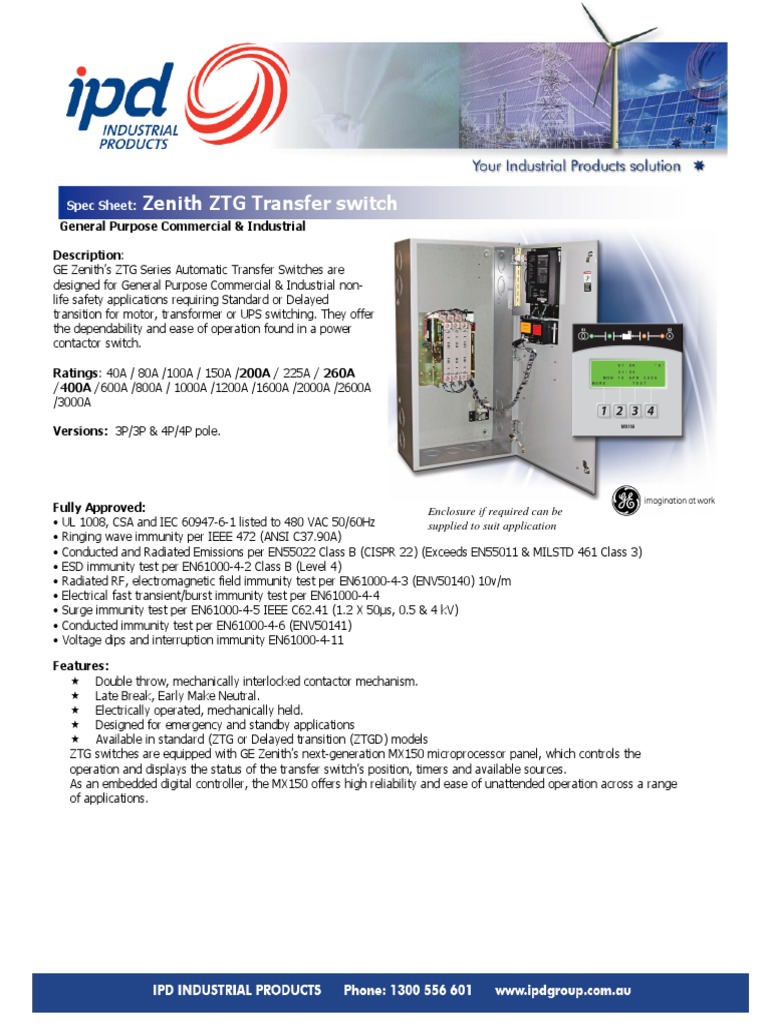 Ats Ge ZTG | PDF | Switch | Power Supply