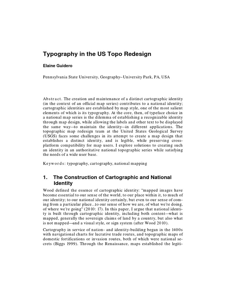 Typography in The US Topo Redesign | PDF | Typefaces | Cartography