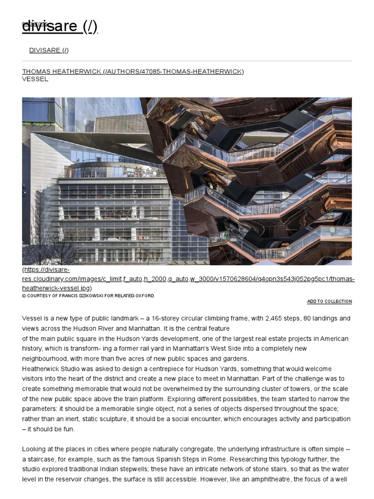 Vessel: Heatherwick's Urban Landmark | PDF | Stairs | Books