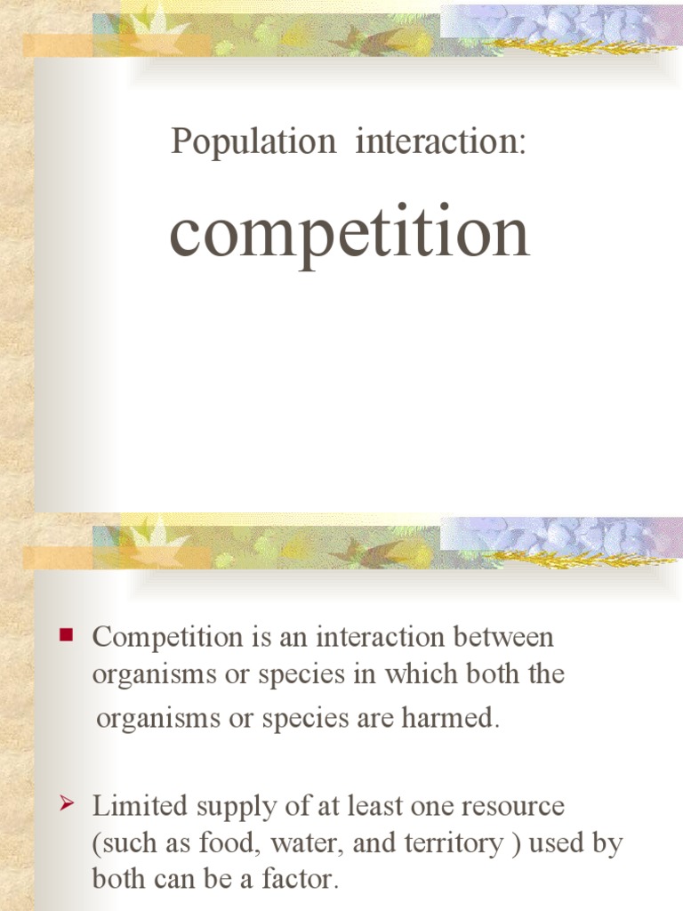 Population Interaction:: Competition | PDF | Biological Interactions ...