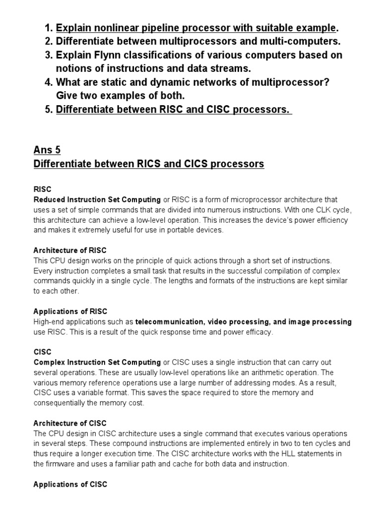 Section A Pdf Parallel Computing Central Processing Unit