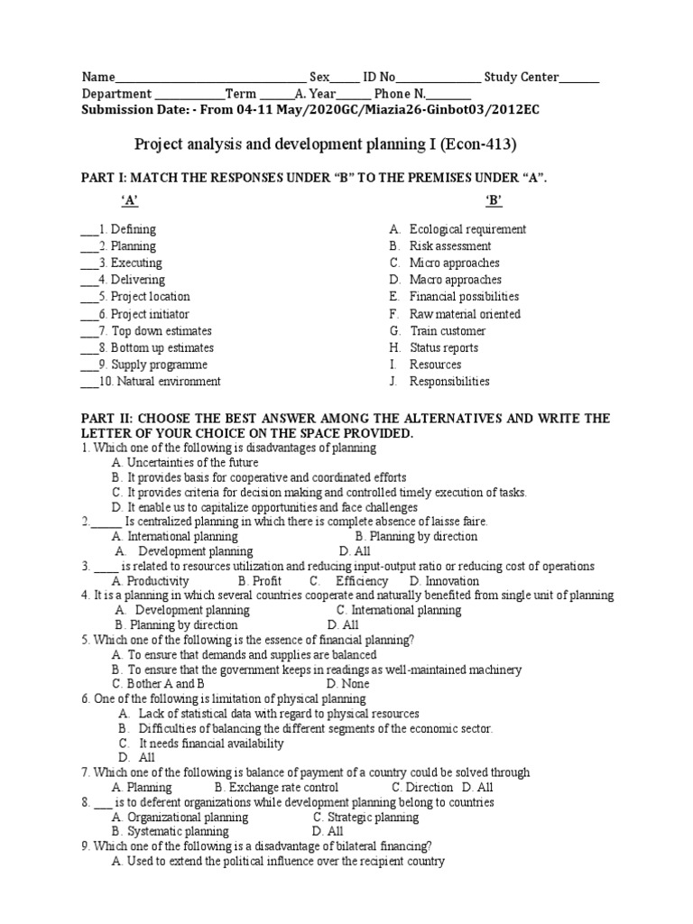 Project Analysis Exam Questions | PDF | Fiscal Policy | Deficit Spending