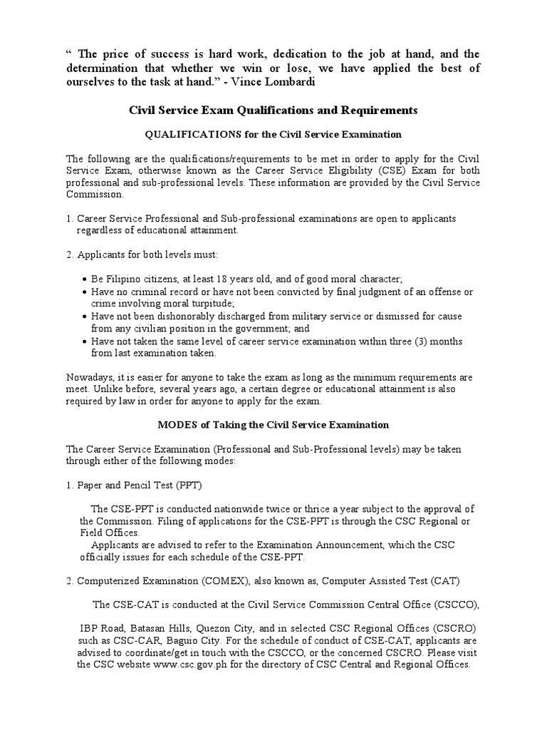 CSE Qualifications and Pointers | PDF | Test (Assessment)