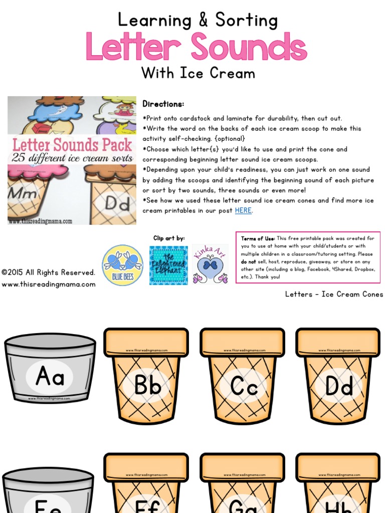 Activities - Alphabet Ice Cream | PDF