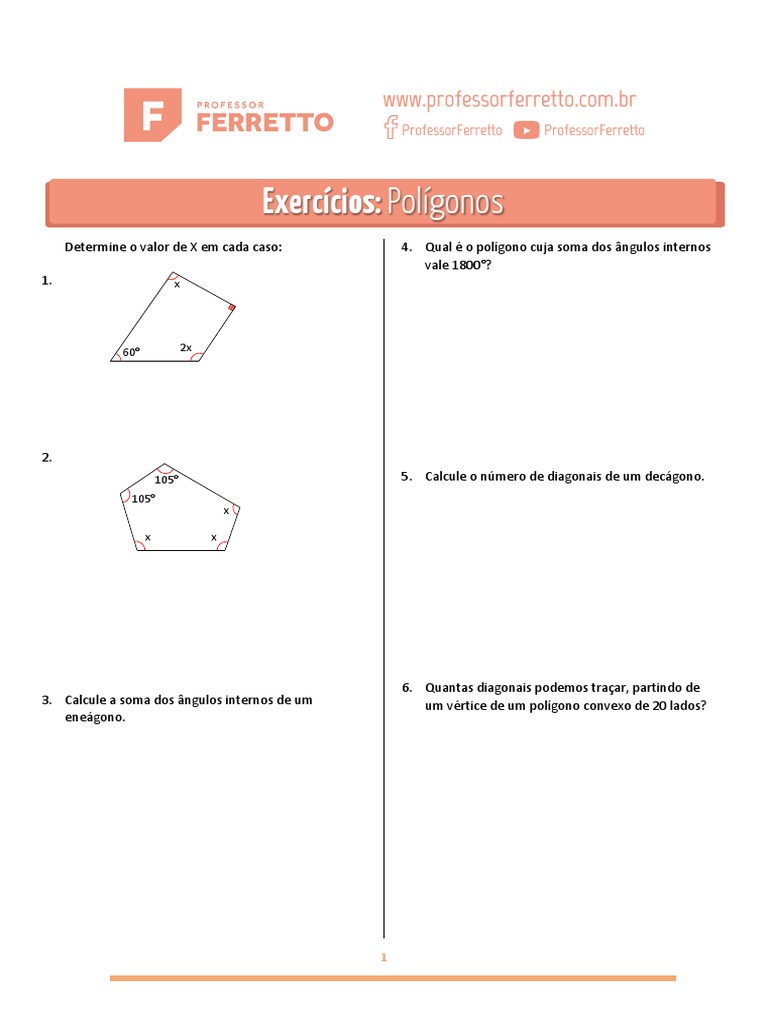 01 - Polígonos - Exercicios | PDF