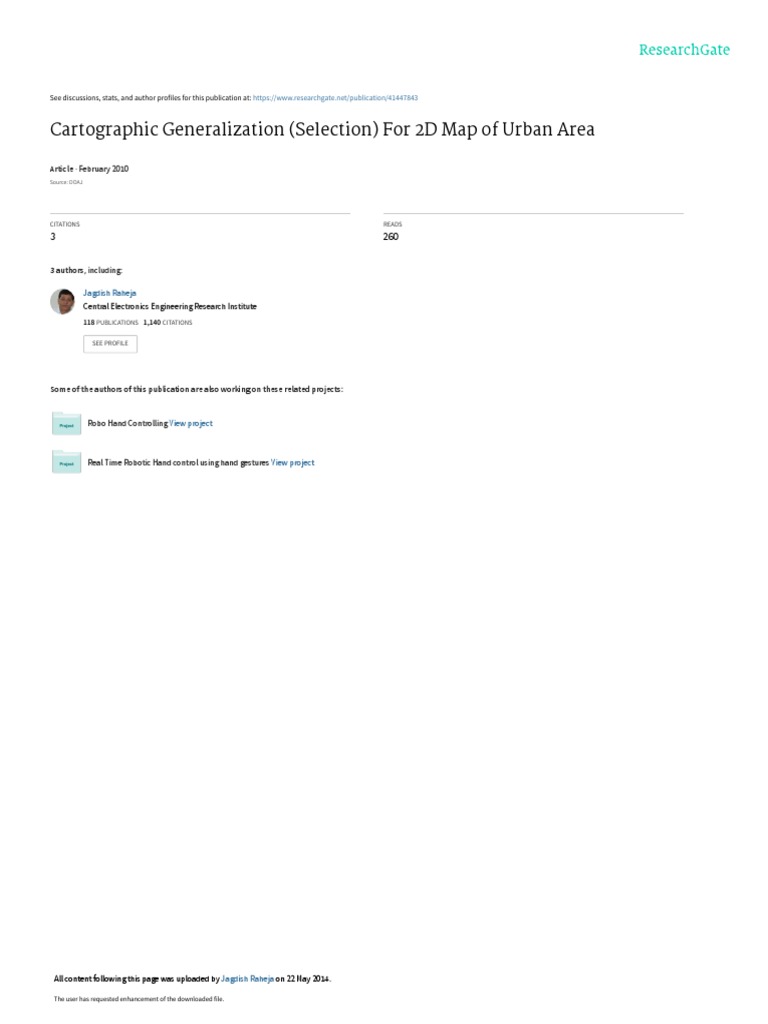 Cartographic Generalization (Selection) For 2D Map of Urban Area | PDF | Area | Map