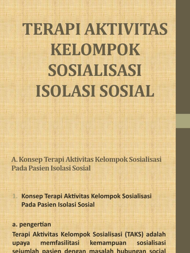 Terapi Aktivitas Kelompok Sosialisasi | PDF