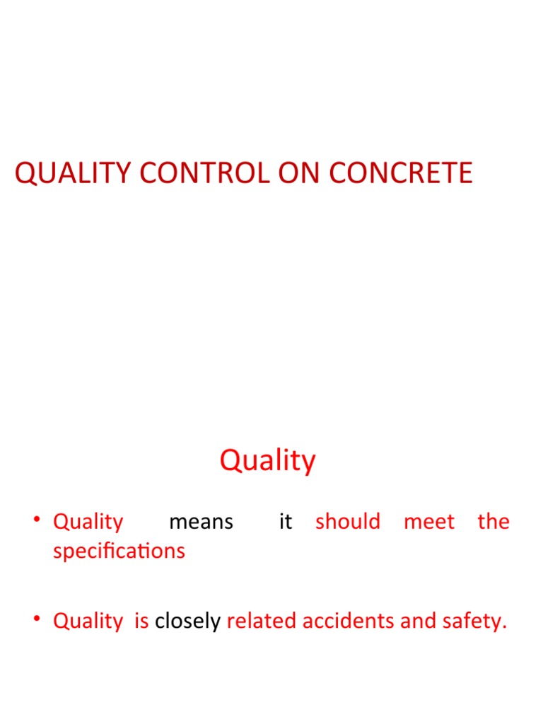 Quality Control of Concrete - 2 | PDF | Quality Assurance ...