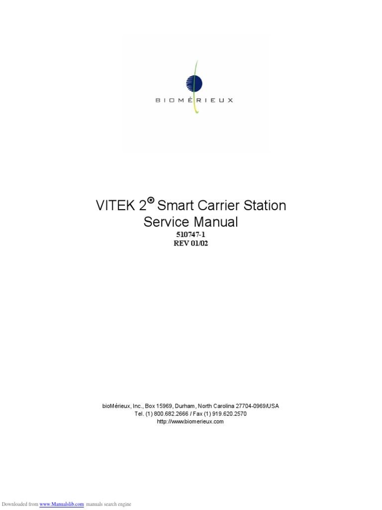 Vitek 2 Smart Carrier Station Service Manual | Download Free PDF ...