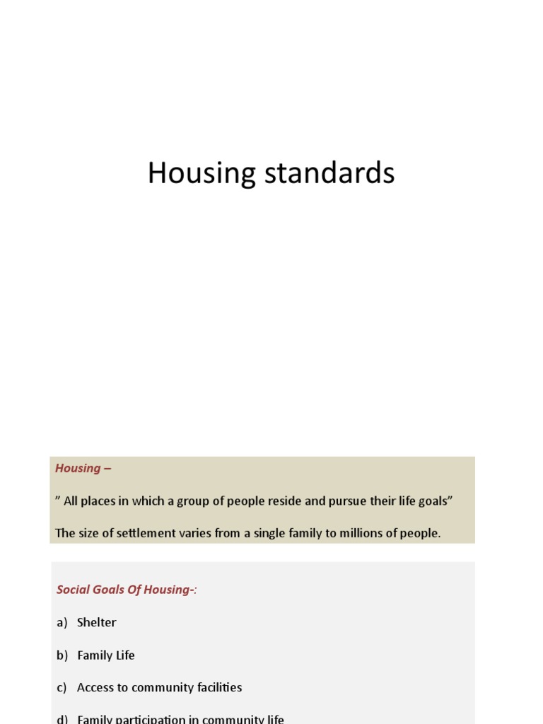 Housing Standards | PDF | Sanitation | Nature
