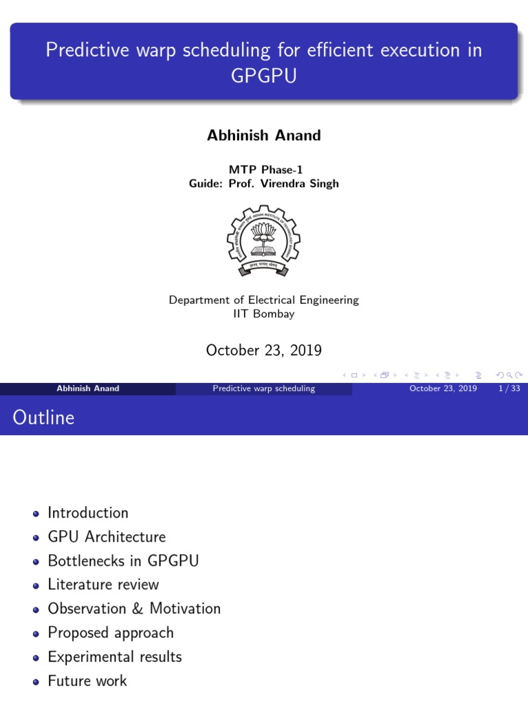 Predictive Warp Scheduling For Efficient Execution in Gpgpu: Abhinish Anand | PDF | Graphics ...