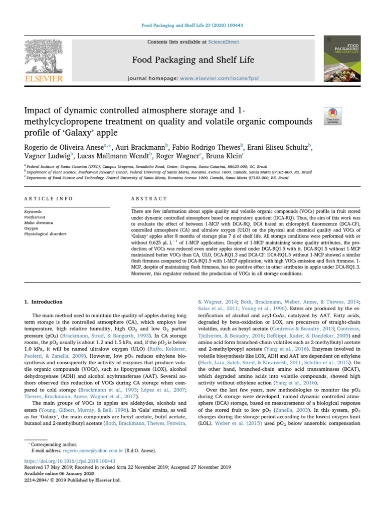 Impact of Dynamic Controlled Atmosphere Storage and 1 Methy - 2020 ...