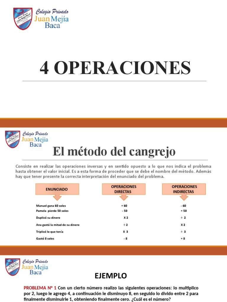 4 Operaciones | PDF | Enseñanza de matemática