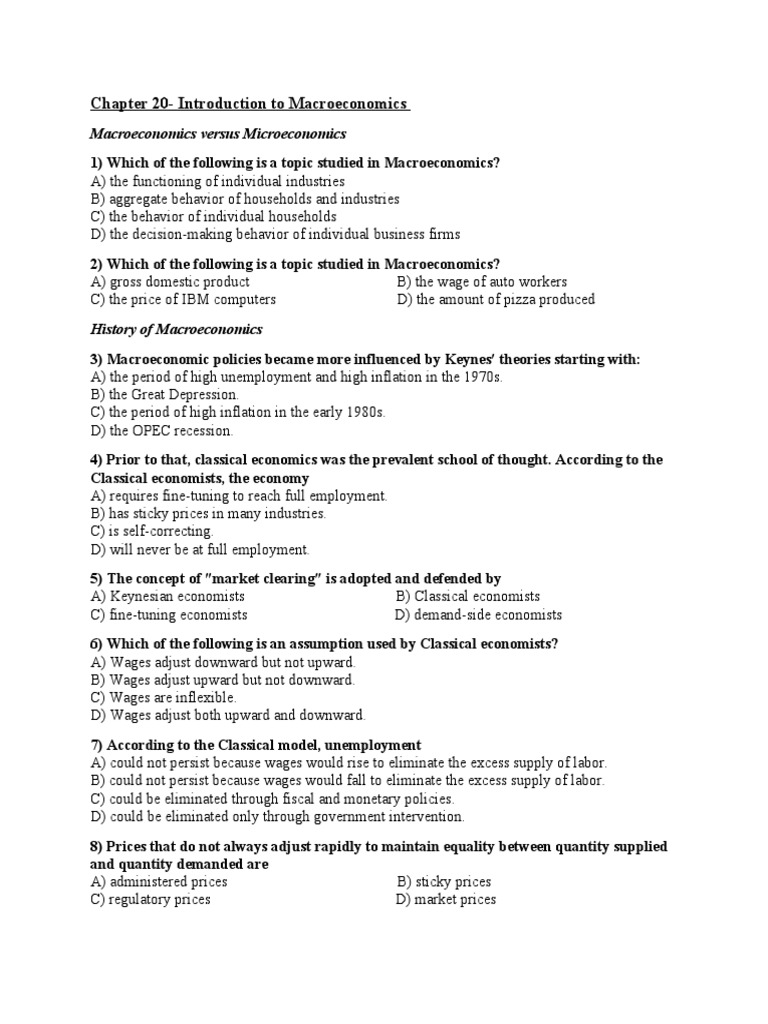 Chapter 20 Exercises ECON 212 AUB | PDF | Macroeconomics | Inflation