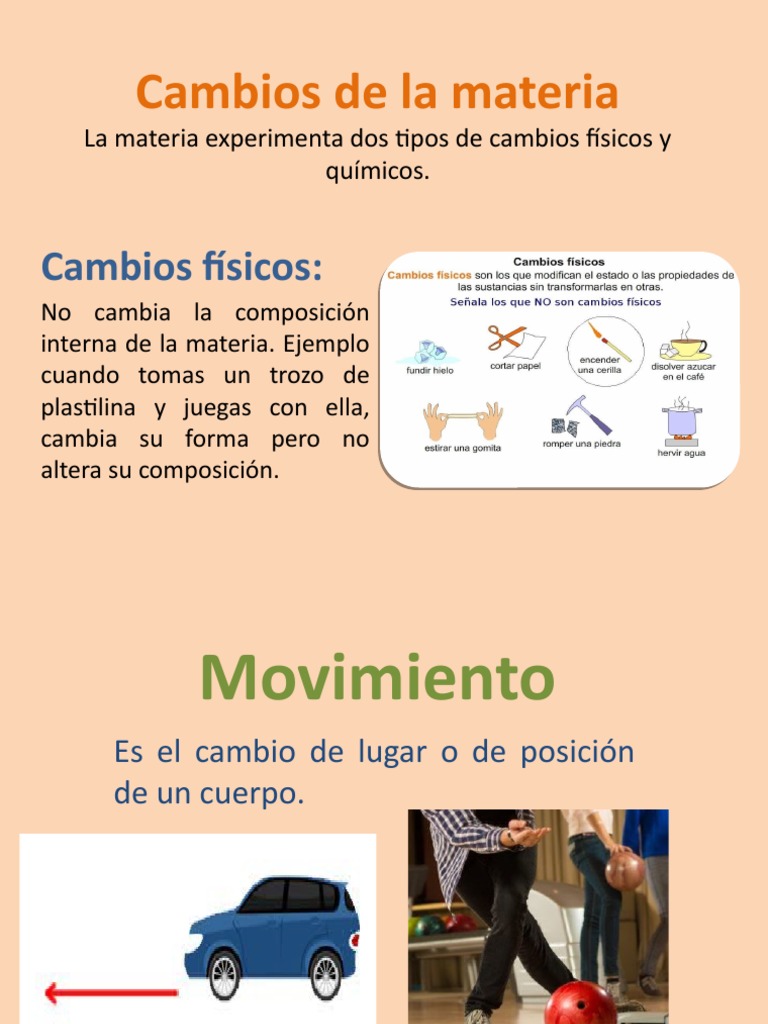 Ejemplos de cambios físicos de la materia | PDF | Filosofía | Ciencia y ...