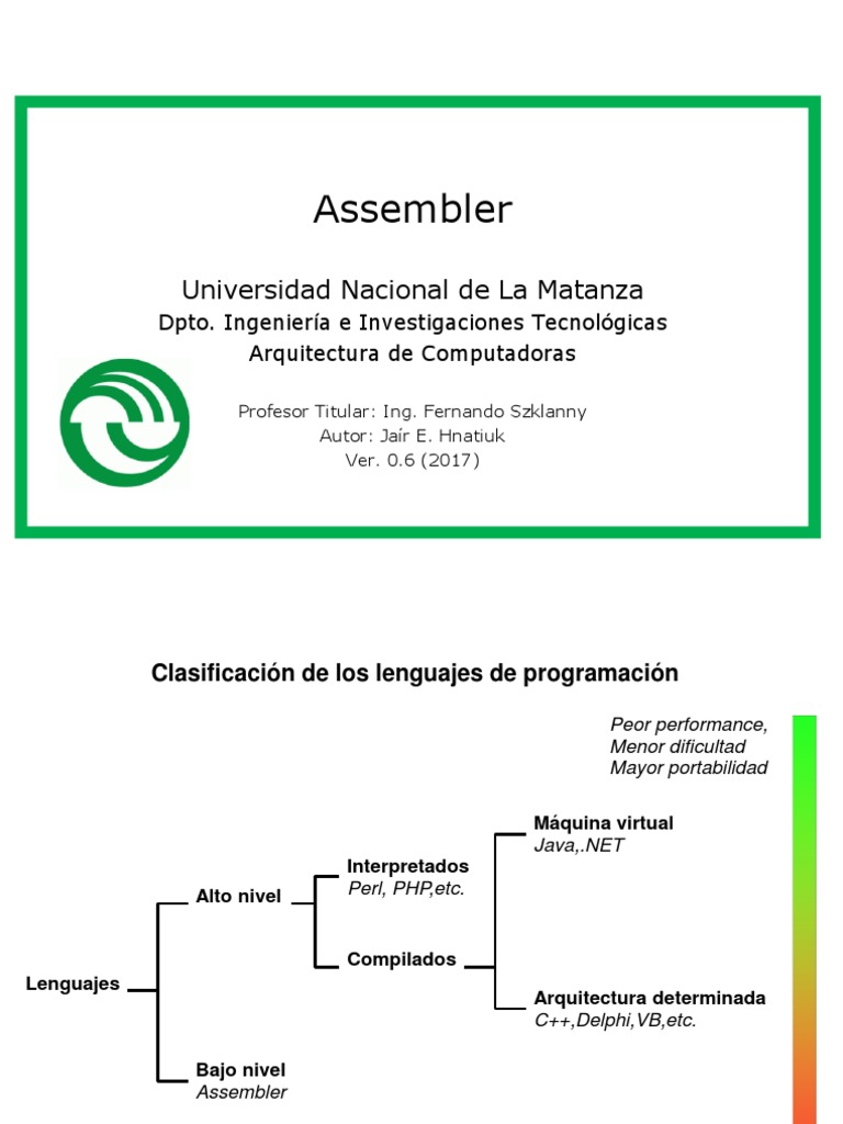 Assembler 2017 | PDF | Lenguaje ensamblador | Lenguaje de programación