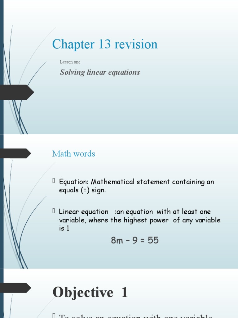 Chapter 13 Lesson 1 | PDF | Equations | Analysis