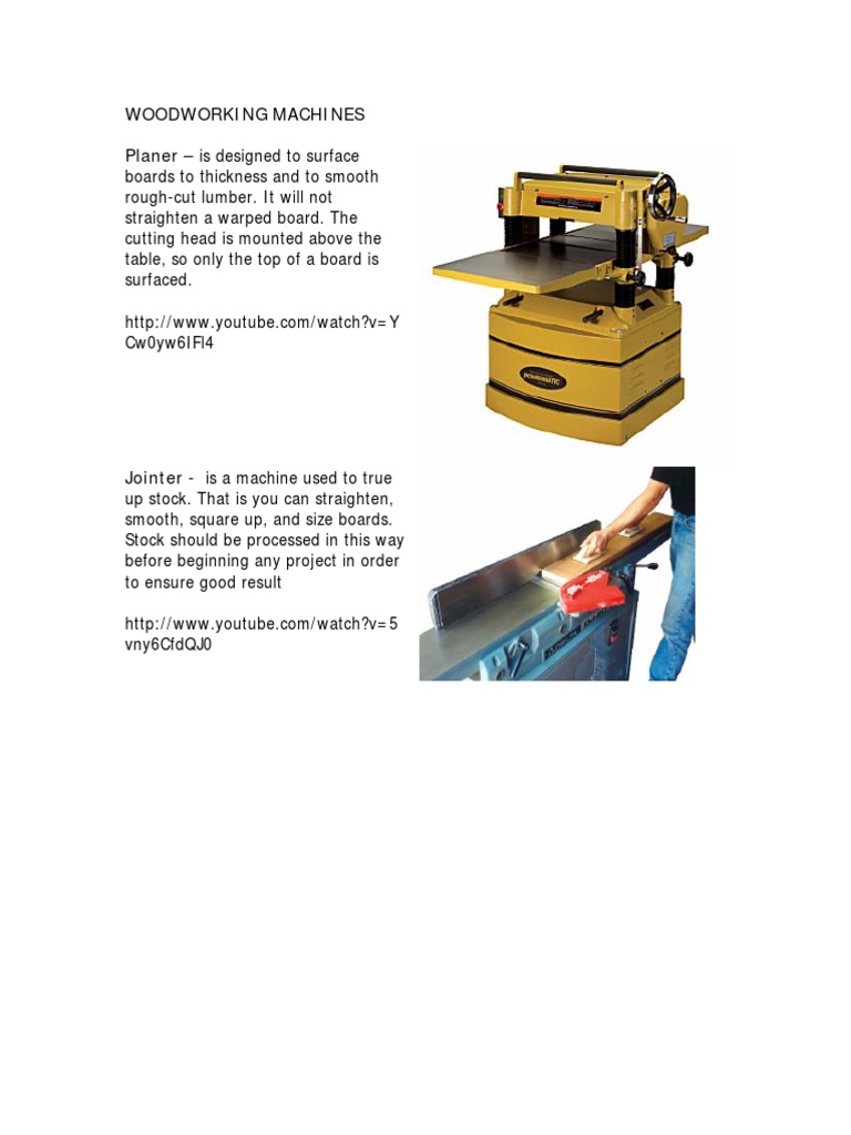 Overview of Woodworking Machines | PDF | Woodworking | Manufactured Goods