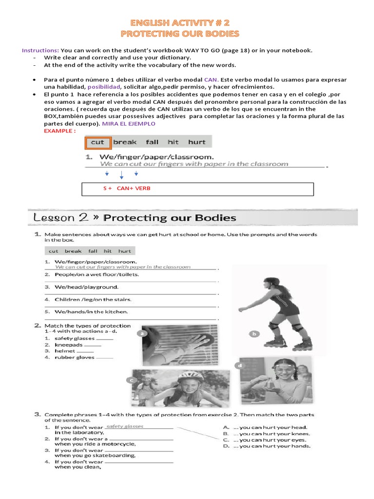 English Activity 2 Protecting Our Bodies | PDF