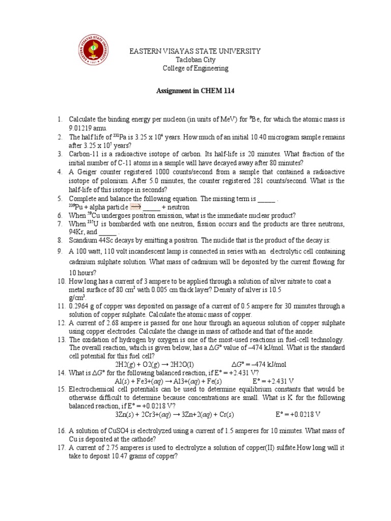 Practice Problems | PDF | Radioactive Decay | Neutron