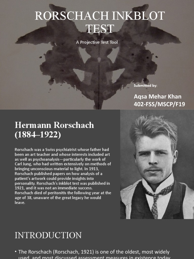 Rorschach Inkblot Test: Aqsa Mehar Khan 402-FSS/MSCP/F19 | PDF | Mental ...
