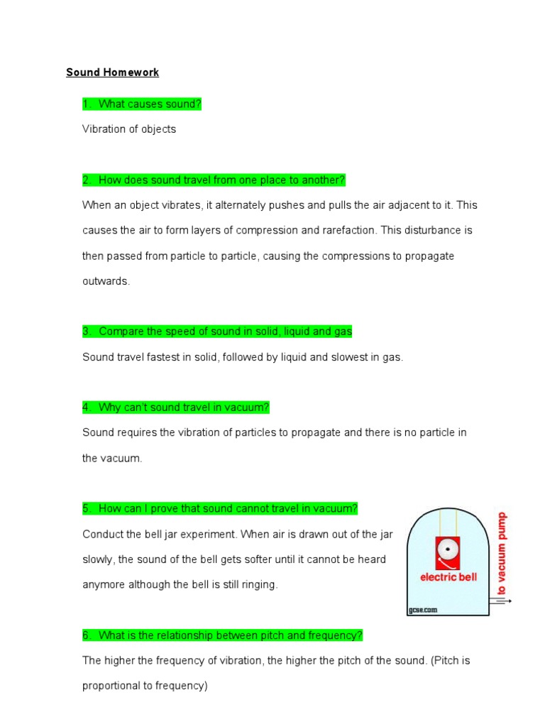 Answer For Sound Worksheet | PDF | Ultrasound | Sound