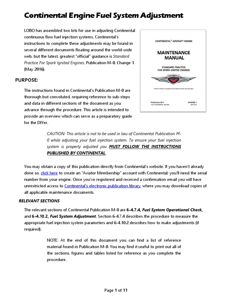 Continenta lFI System Adjustment | PDF | Calibration | Valve