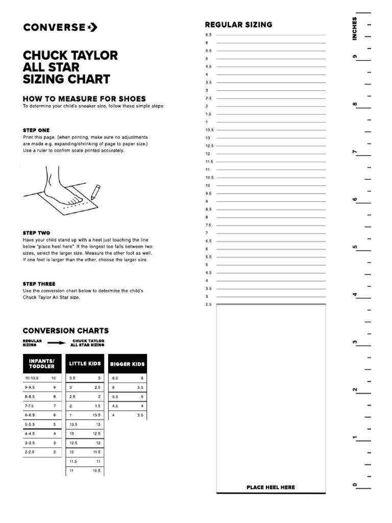 Converse Chuck Taylor Size Guide | PDF