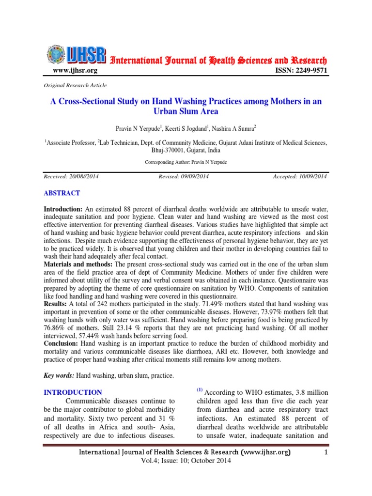 International Journal of Health Sciences and Research | PDF | Wash ...