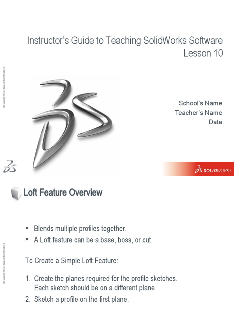 Instructor'S Guide To Teaching Solidworks Software Lesson 10 | PDF ...