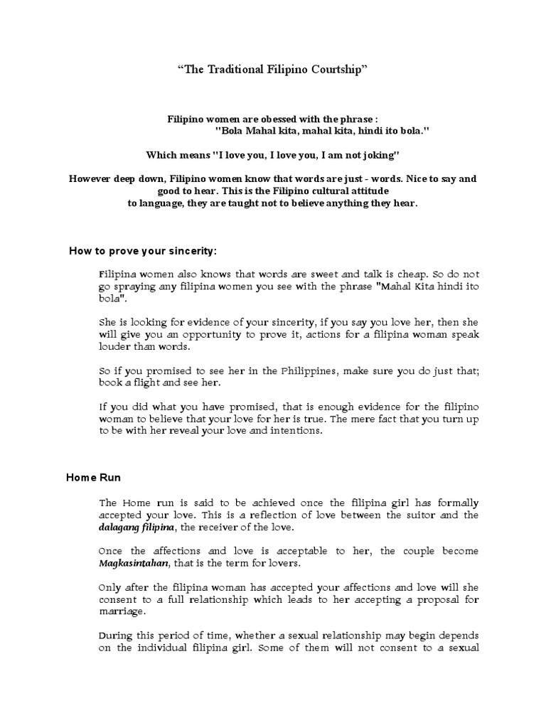 Filipino Courtship Traditions Explained | PDF | Nature | Family